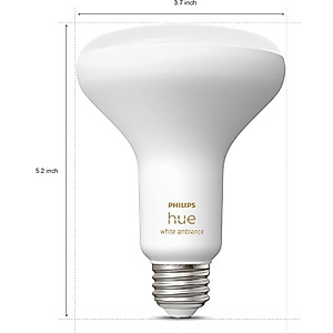 Philips Hue White Smart BR30 Bulbs with Bluetooth, Hue Hub Compatible- 4 Pack, 538173-4
