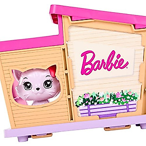 Barbie My First Barbie Accessories, Story Starter Pet Care Pack with Dog House, Puppy & Cat, Toys & Gifts for Little Kids, 13.5-inch Scale