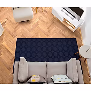 Garland Rug Sparta 5 Ft. X 7 Ft. Non Slip Polypropylene Indigo Area Rug - Ideal for Living Rooms & Hallways, Stylish & Durable for High-Traffic Areas