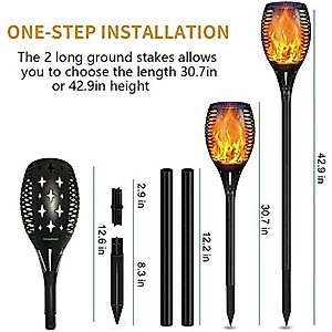 Upgraded Solar Torch Lights,YoungPower Waterproof Flickering Flames Solar Lights Outdoor Landscape Decoration Lighting Dusk to Dawn Auto On/Off Security Light for Garden Patio Deck Yard Driveway,1Pack