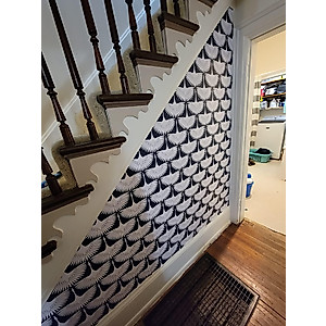 MOENMOAI Black and White Wallpaper Self-Adhesive Black Feather Removable Peel and Stick Wallpaper Bedroom Wallpaper Furniture Countertop Shelf Contact Paper 17.71"x78.7"