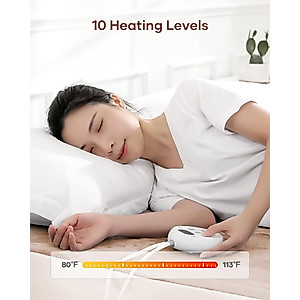 Heated Mattress Pad Twin Size Comfort Coral Fleece 10 Heating Levels & Auto Shut Off, Electric Bed Warmer Pad with Controllers, Up to 15" Deep Pocket, Machine Washable