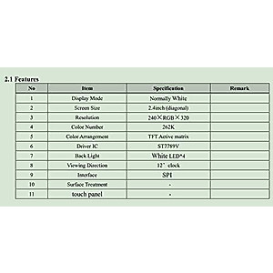 SANZAMELIN 2.8 inch 240 * 320 TN TFT LCD Screen Display with ST7789V Driver IC LCD Module