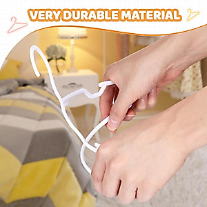 Kids Plastic Hangers 60 Packs, Baby Clothes Hangers for Closet Non-Slip Toddler Hangers for Infant Child Clothing, Small Children Hangers for Pants Coats Skirts (White, 60 Packs)