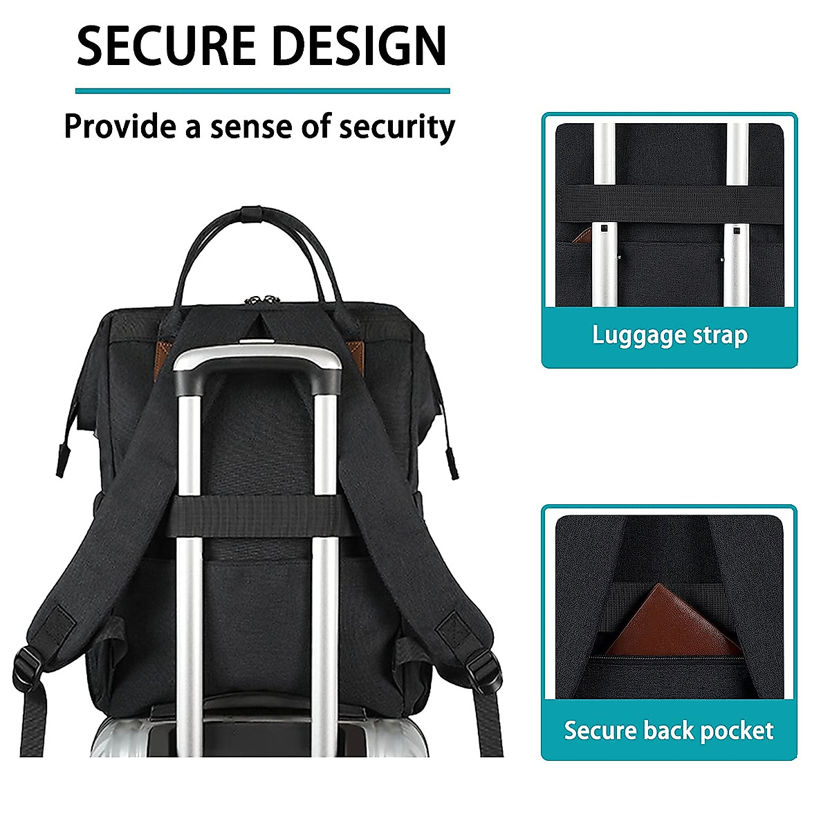 Gifts for Him Her, Extra Large Lunch Backpack, 17 Inch Travel Laptop Backpack for Women Men, USB Port College School Student Bookbag, Insulated Cooler Backpack Lunch Box Nurse Work Backpacks, Black