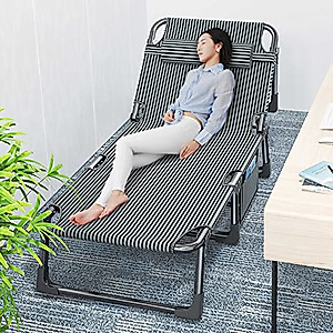 ABaippj Portable Foldable Lounge Chair Outdoor Zero Gravity Durable Recliner Seat Adjustable with Removable Pillow Perfect for Camping, Beach Side, Pool Side