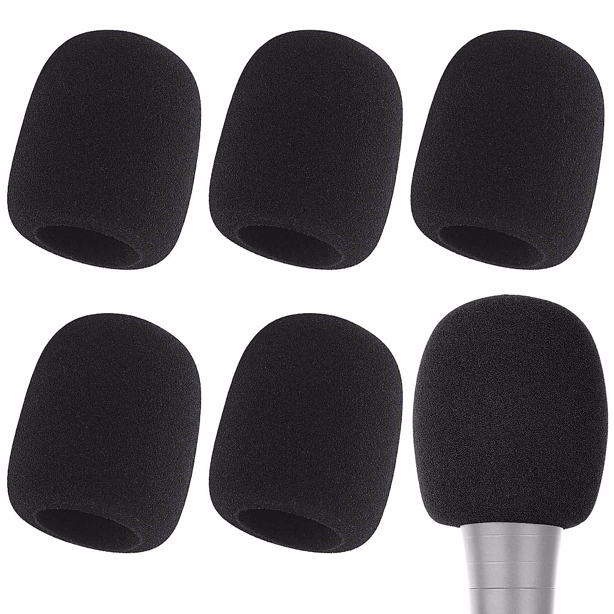Microphone Cover - Foam Mic Covers Windscreen Suitable for Most Standard Handheld Microphone 6 PCS