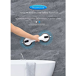 Aladding Shower Handle -12 inch Bathroom Rod, Handles Suction, Grab bar,Over-Blue Lock Safety Suction Cup, Elderly Handle, Auxiliary Supplies（2pcs）, hk-7