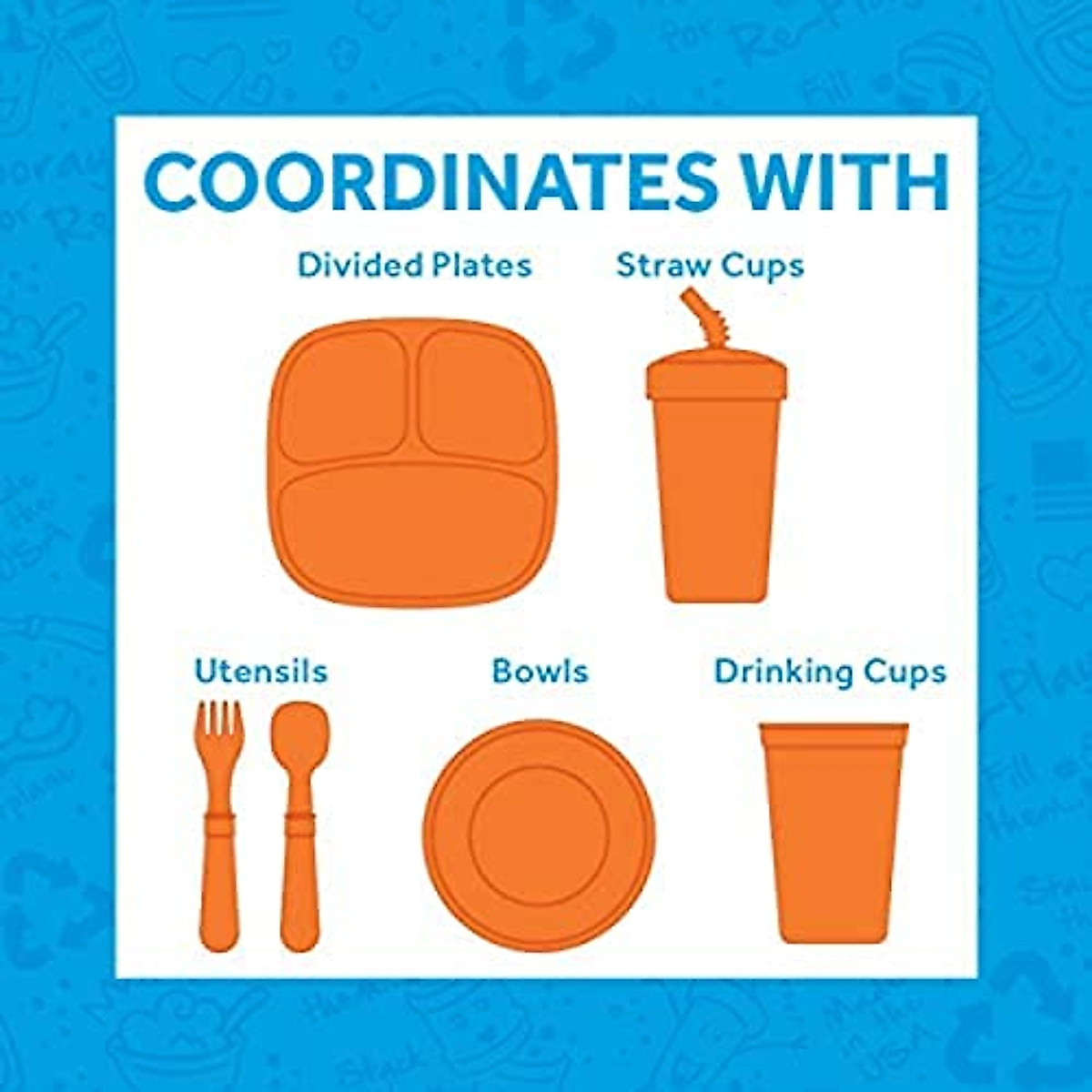 Re-Play Made in USA 7" Toddler Plates, Set of 4-22 Oz. Deep-Walled and Stackable Plastic Plates, Dishwasher and Microwave Safe - 7.37" x 7.37" x 1.25" Kids Plates, Sunny Yellow