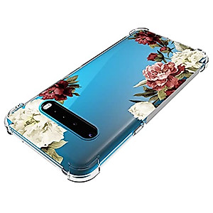 Zoeirc Case for LG V60 ThinQ 5G Case/LG V60/LM-V600 Clear Case for Girls Women, Soft TPU Shockproof Protective Transparent Case Cover for LG V60 (Blossom Flower)