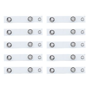 Sowaka 15 Pcs Clear ID Badge Holder Straps with Snap Replacement Vinyl Badge Clips for Card Holder Easily Attach to Lanyards Key Rings Name Tags Work Badge