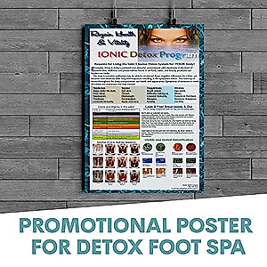 Ion Detox Ionic Foot Bath Spa Chi Cleanse Promotional Poster. 11 X 17 Laminated. Increase your Detox Foot Spa Sessions and Increase Income. Colorful Promotional Poster for Detox Foot Spa