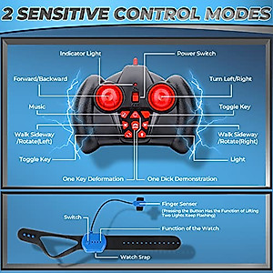 Dysaim Gesture RC Car, Gesture Sensing RC Stunt Car Toys for Kids 6-12 yr, 2.4GHz 4WD Hand Remote Control Cars with Lights Music, Off-Road 360° Rotation RC Drift Car Birthday Gifts for Boys Girls