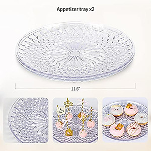 NWK Crystal Clear Cake Stand with Light Strings 5 Piece Perfect for Wedding Birthday Baby Shower Party Clear
