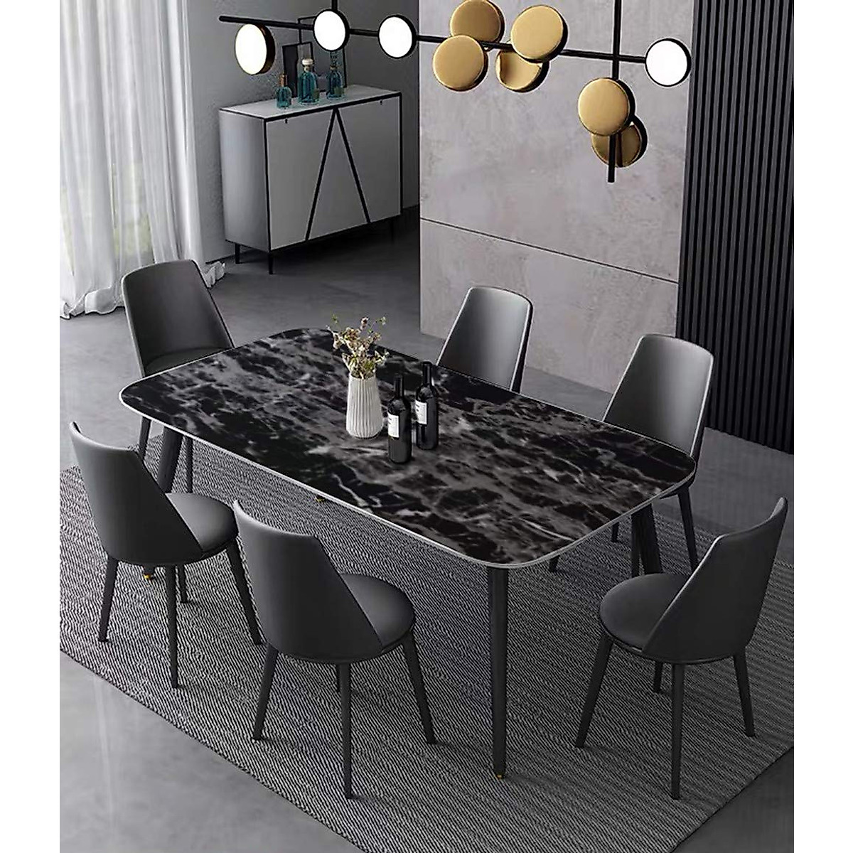 Yancorp Black Marble Contact Paper Black Peel and Stick Wallpaper Self Adhesive Countertop Removable Vinyl Wrap Bachsplash Shelf Liner (11.8" x 78.7")