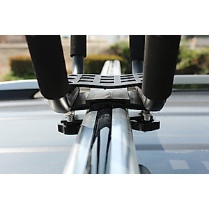 TMS Kayak Roof Racks for 2 Kayaks - Dual Universal Fit Carriers Include Two Sets of Straps for Cars, Trucks and SUVs - Easy to Mount J-Bar Style Carriers for Kayaks Canoes Paddleboards and Surfboards