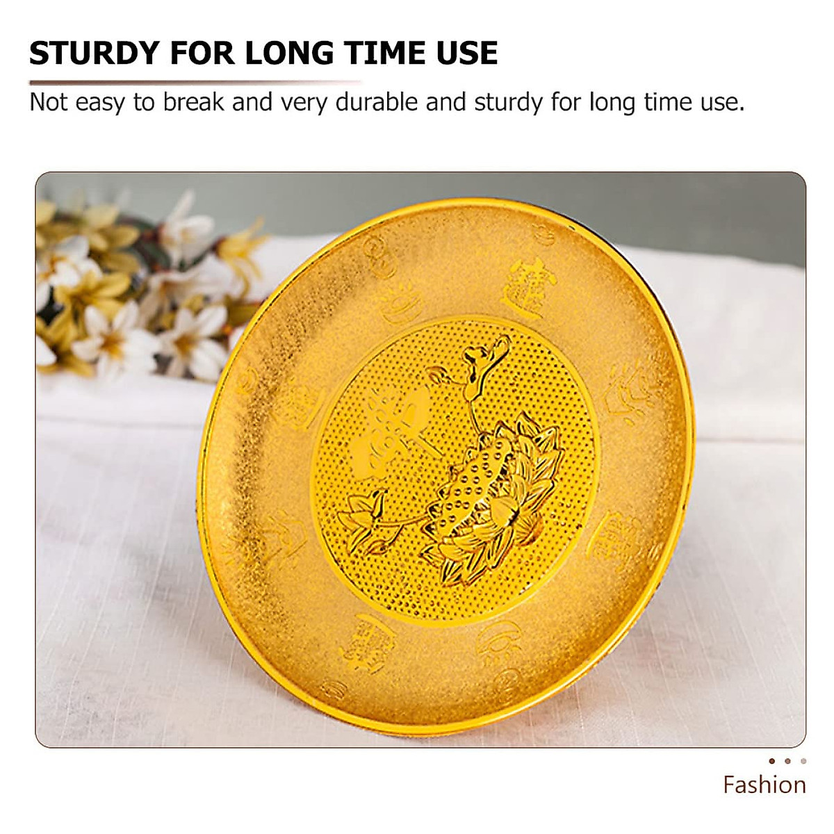 Cabilock Brass Offering Bowl Appetizer Serving Tray of 2 Buddhist brass offering altar fruit tray Buddhist Plate Buddhist Bowl bowl Fruit Tray Cupcake Toppers Footed Cake Plate Server