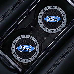 2Pcs Silicone Non-Slip Car Cup Holder Coasters Suitable for Ford 2017 2018 2019 2020 2021 2022 Mustang Explorer Edge Fusion F150 F250 F350 F450 F550 Car Interior Accessories (2.75 Inch)