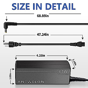 ANTWELON 65W 45W Laptop Charger for Acer Aspire 5 E5 ES1 E1 E3 E15 V3 V5 V7 F5 F15 M5 R3 R7 VN7 3 Series E5-575 5250 5253 5336 5349 5532 5534 5552 19V 3.42A AC Adapter Power Supply Cord