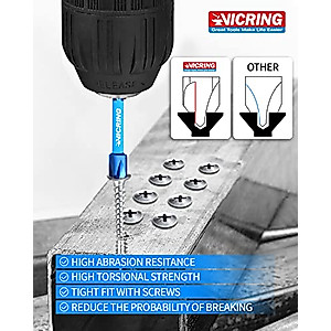 Impact Driver Bit Set Screwdriver Bit Set Blue Titan Coated S2 Steel 1/4 Hex Shank T15 T20 T25 PH1 PH2 SQ1 SQ2 SQ3 SL6-8 24Pcs 1 and 2 Inch Long Magnetic Screwdriver Bits