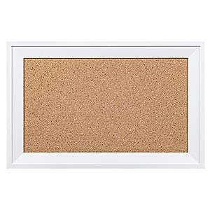 HBlife Cork Board Bulletin Board 11 x 17 inch with White Frame Rectangle Decorative Hanging Pin Board Perfect Decor for Office & Home,Message Board or Vision Board