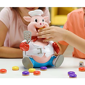 Goliath Pop The Pig - Bigger & Better - Belly-Busting Fun as You Feed Him Burgers and Watch His Belly Grow, Multi Color