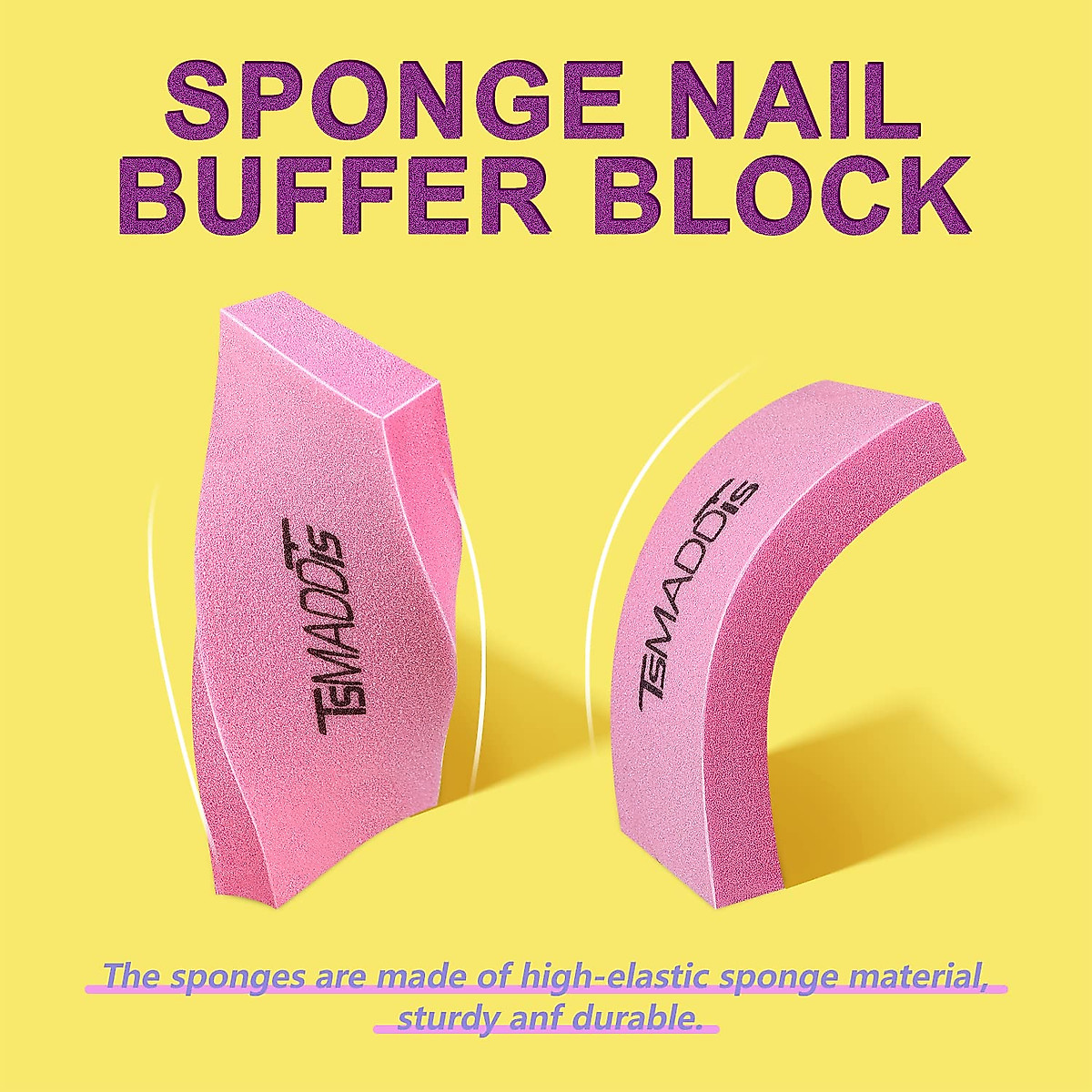 TsMADDTs Nail Files and Buffers Set with 6PCS Rectangular Buffers and 6PCS Black 100 180 Grit Files, Professional Nail Care Tools Kit for Women and Girls