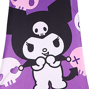 GUOG Little Girls Gown Dress Nightgo Toddler Short Ruffles Sleeve Kuromi Gown Round Neck Girls Kuromi Costume 7-13Years