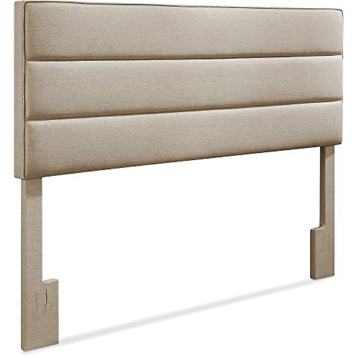 Serta Palisades Collection Upholstered Padded Headboard Modern Tufted Design, Soft Linen-Textured Fabric, Eastern King, Beige