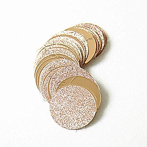 Decor365 Glitter Champagne Gold Decorations Paper Circle Dots Garland Party Streamers Bunting Backdrop Hanging Decor Banner/Wedding/Bachelorette/Bridal Shower/Christmas/New Year/Home/Engagement/