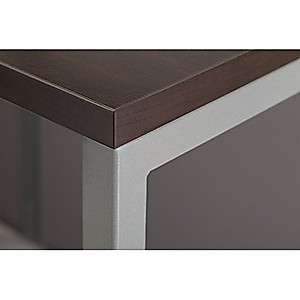 Bush Business Furniture Easy Office 2 Person Cubicle Desk with File Cabinets, 60W x 45H, Mocha Cherry Satin