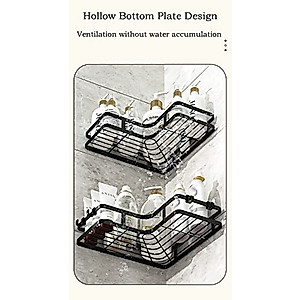 Corner Shower Caddy Shelf,Strong Adhesive Stainless Steel Shower Shelves No Drilling(2 Pack), Rustproof Stainless Steel Bathroom Wall-mounted Shower Organizer for bathroom,dorm and kitchen.(White)