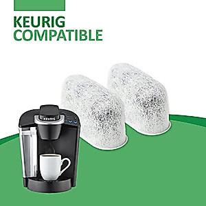 6-Pack Replacement Charcoal Water Filters Compatible with Breville BWF100 and Keurig Brewers - Premium Activated Charcoal Filters For All Breville Coffee Makers and Keurig 2.0 & 1.0 Machines