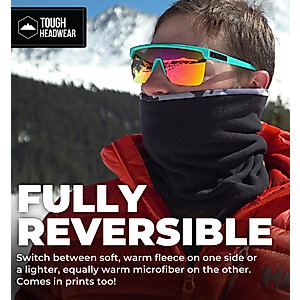 Tough Headwear Neck Warmer - Winter Fleece Neck Gaiter & Fleece Neck Warmer - Ski Gaiter for Men - Reversible Neck Gaiter for Cold Weather