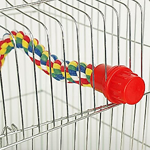 QR Bird Rope Perch Bird Toys Bird Cage Accessories Both Ends Can Be Fixed Colored Ropes Bend Bungee Natural for Parakeets Cockatiels, Conures, Macaws, Lovebirds, Finches