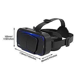 VR Headset 3D VR Glasses Universal Virtual Reality Goggles Support 360°Panorama Large Screen An-ti Bluelight Adjustable Pupil Distance Eye Protection VR Goggles for Movies Games Gift for Kids Adults