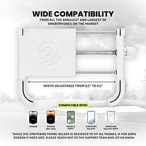 Stripebird Golf Magnetic Phone Holder (White), Universal Compatibility, No Installation Required