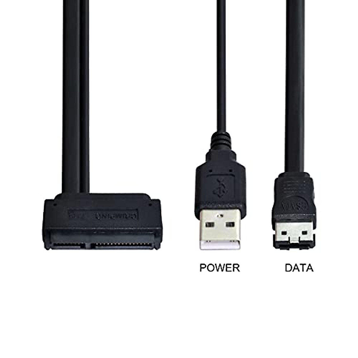 chenyang eSATA to SATA 22Pin Data Transfer Extension Cable with USB 2.0 Power Support 5V Power for 2.5" Hard Disk Drive 50cm