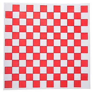 Culiware Deli sandwich Wrap Paper | Food Basket Liners Wax Sheets 12” x 12” - 1000 Pack | Classic Checkered Grease-Resistant Deli Squares (Red and White, 12" X 12")