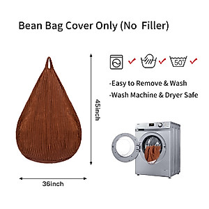 Bean Bag Chairs Cover (No Filler),Bean Bag Cover,Stuffed Animal Storage Bean Bag,Bean Bag for Kids,Adults,Teens,36 x 45 in Blue Bean Bag