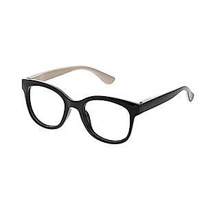 Peepers by PeeperSpecs Women's Grandview Soft Square Blue Light Blocking Reading Glasses, Black, 50 + 1.75