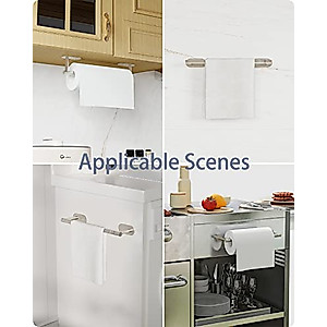 WZKALY Paper Towel Holder, Adhesive Paper Towel Holder Under Cabinet Self-Adhesive or Wall Mounted SUS304 Stainless Steel for Kitchen Bathroom Farmhouse Barbecue Laundry (Sliver)