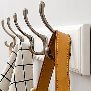 Hoshen 6 Pieces of Retro Wall Hooks, Coat Rack Hooks, European Style Living Room, Bedroom, Cloakroom, Indoor and Outdoor Retro Home Decoration, Including 12 Screws - Black