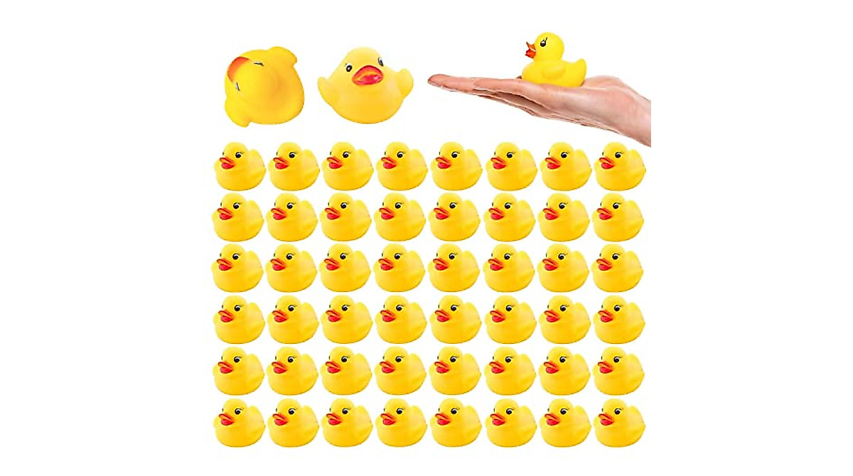 50 Pack Mini Rubber Ducks for Bath, Parties & Gifts