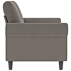 FAMIROSA 2-Seater Sofa Light Gray 47.2" Velvet (Weight: 51.81 lbs)
