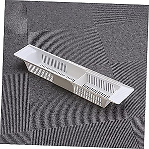 Homoyoyo White Serving Tray Vegetable Container White Basket Bath Caddy Basket for Fruit Store and Drain Tray Bath Rack Bathtub Tray Bathtub Shelf Household Goods Household Products Sink