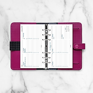 Filofax Calendar Diary Refill, Personal/Compact Size, Week-to-View with Appointments, Horizontal, White Paper, Ruled, English, 2024 (C68420-24)
