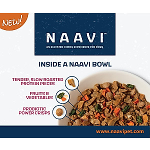 Naavi Slow Roasted Beef Bowl with Ancient Grains, Vegetables & Fruits, Premium Dog Food Topper for Adult Dogs - 6oz (2pack)