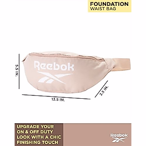 Reebok Fanny Pack - Lightweight Stylish Crossbody Waist Belt Bags for Women and Men with Adjustable Strap, Light Brown Foundation