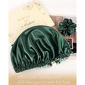 YANIBEST Double Layer Satin Bonnet Silk Bonnet Adjustable Hair Bonnet for Sleeping Hair Bonnets for Women Curly Natural Hair